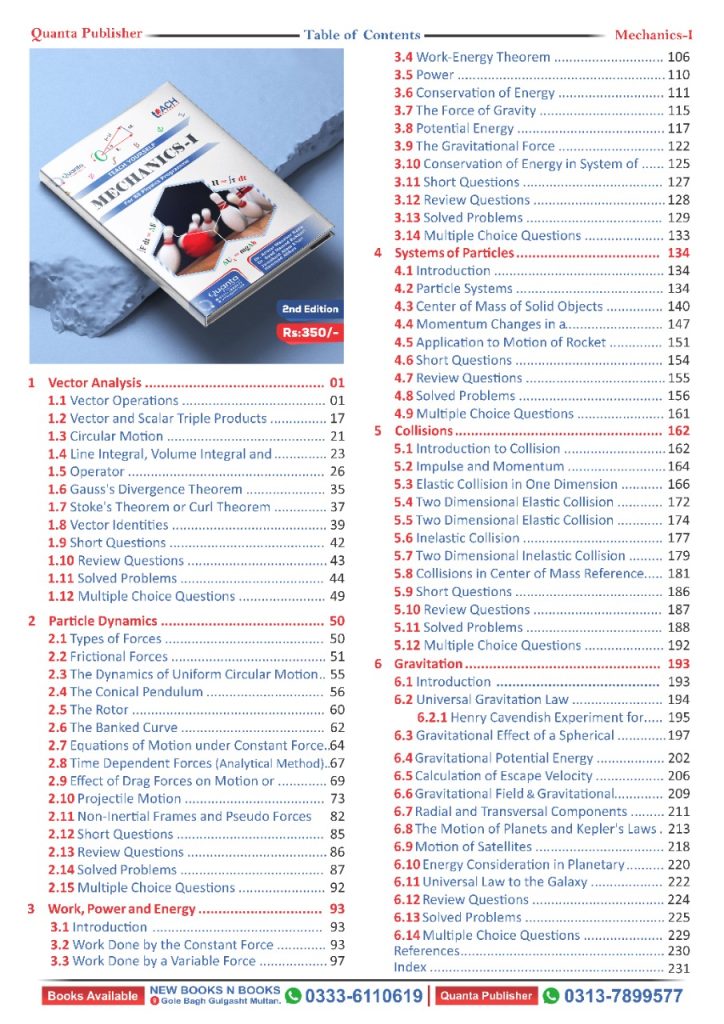 Mechanics | Quanta: BS/MSc Physics Books