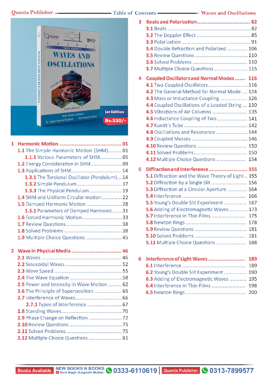 Waves & Oscillations Book for BS/MSc Physics - Quanta: BS/MSc Physics Books